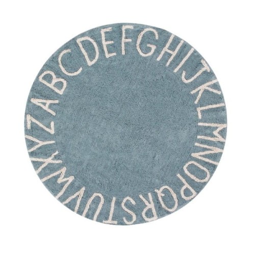 Dywan bawełniany Round ABC Vintage Azul Natural Ø 150 cm - Lorena ...