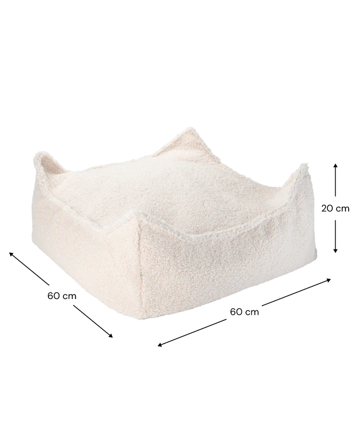 Pufa w kształcie kwadratu Teddy - Cream White Square BAHOME meble dla ...